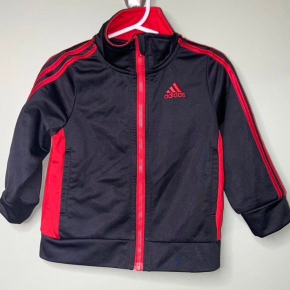 adidas | Jackets & Coats | Adidas Red And Black Three Stripe Track ...